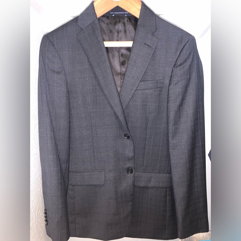 Tommy Hilfiger Black Windowpane Suit And Pant - Gem